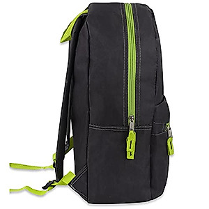 Trail maker Classic 17 Inch Backpack with Adjustable Padded Shoulder Straps (Grey/Green)