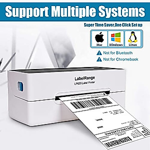LabelRange 300DPI High Resolution Thermal Label Printer - Commercial Grade Shipping Label Printer 4x6, Support Amazon Ebay Paypal Shopify Etsy Shipstation and More on Windows, Mac and Linux System
