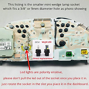 WLJH 74 Led Bulb Dash Lights Extremely Bright T5 2721 18 37 286 Wedge PC74 Twist Socket Automotive Instrument Panel Gauge Light Kits Dashboard Cluster Shift Bulbs Purple Pack of 20