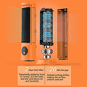 Desktop Conditioners Cooler Tower Fan,Portable Air Streamlined Tower Fan Silent,Space-saving, Bladeless Design, USB Interface - Personal Air Cooler for Office & School Desk /170 (Color : Orange)
