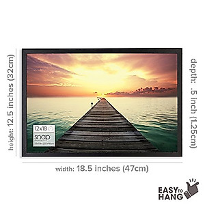 Gallery Solutions 12x18 Black Wood Wall Photo Frame