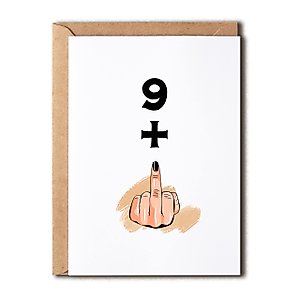 Funny 10Th Birthday Card - 9+1 Women Or Men - Sweet 10 Years Old Birthday Gift - Gift Perfect For Husband Wife Brother Sister