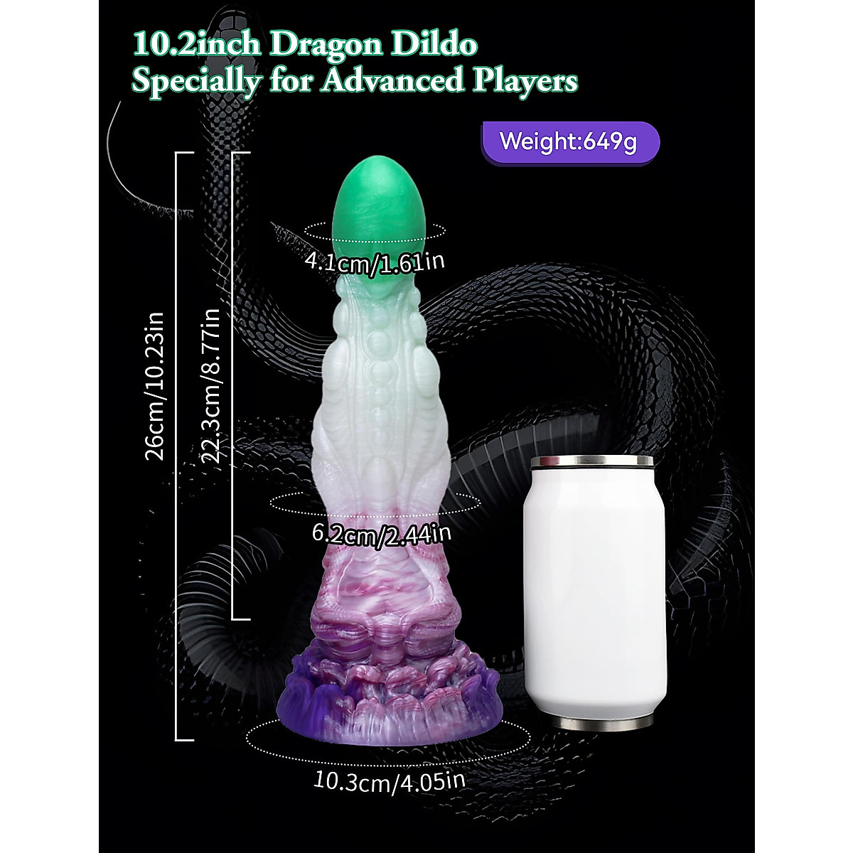 Realistic Thick Dragon Dildo with Knot, 10inch Long Monster Dildos Silicone Fantasy Dildo Anal Plug Toys for Women and Men Couples