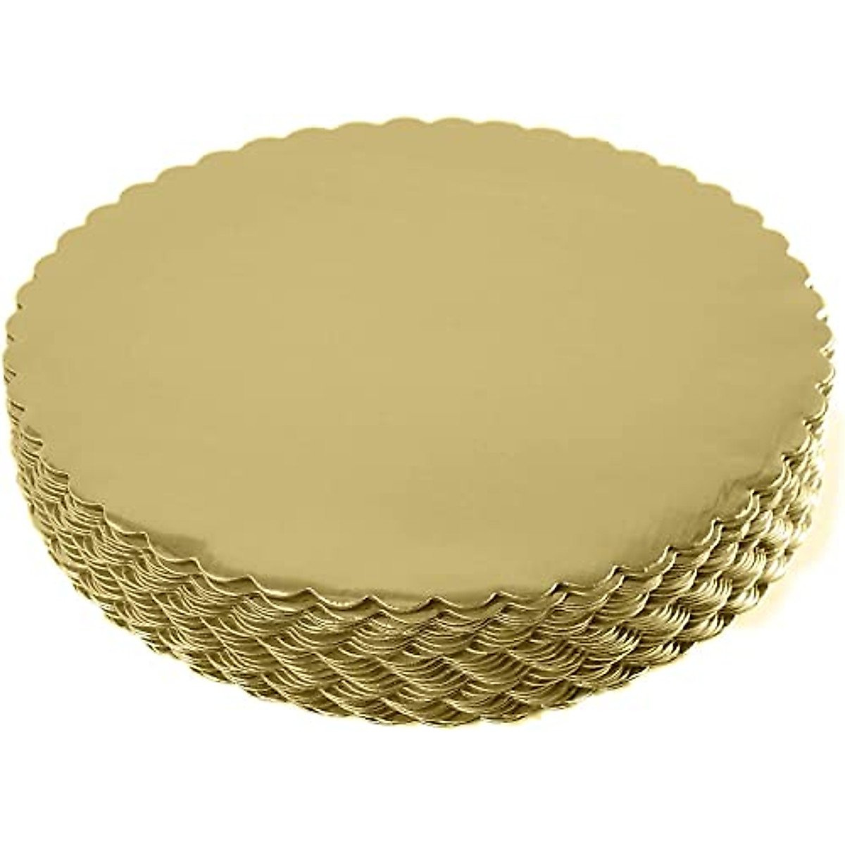 ONE MORE [25pcs] 10" Gold Cakeboard Round,Disposable Cake Circle Base Boards Cake Plate Round Coated Circle Cakeboard Base 10inch,Pack of 25