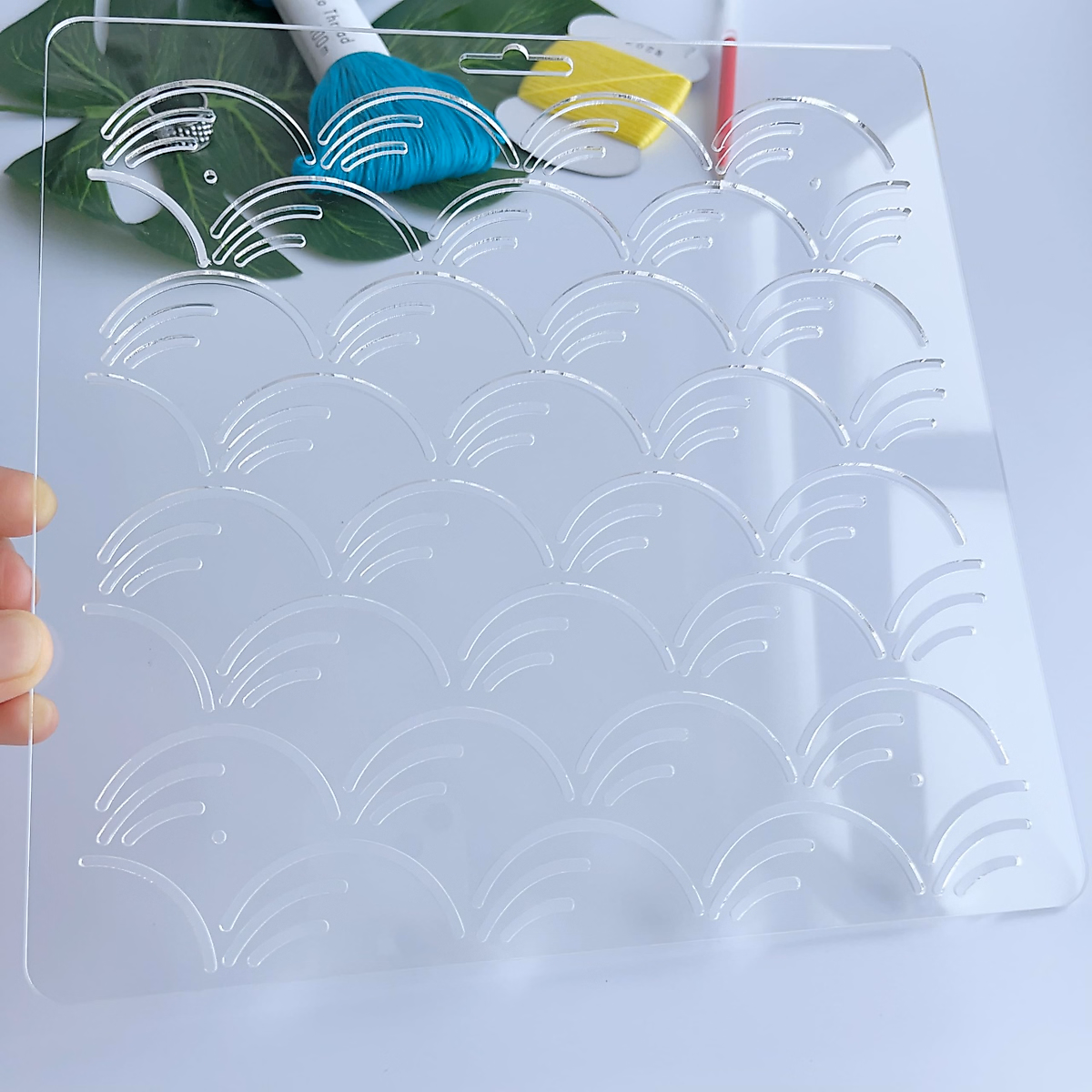 Clear Acrylic Sashiko Stencil, Embroidery Pattern, Quilting Stencil for Hand Quilting and Embroidery