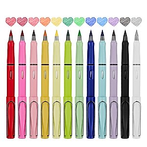 H.MARO 12 COLORS infinity Pencils Magic pencils, Everlasting Pencil with Eraser, Technology Pencil for Home Office School (12 Colors Pencils + 12 Erasers) (12 PCS COLORS)