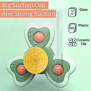 LZZAPJ Spinning Sensory Learning Toys for Toddlers 1-3, Baby 6-12-18 Months Suction Cup Spinner Toy,Baby Bathtub Bath Toys, Birthday Gifts for 1 Year Old and 2 Year Old Boys and Girls