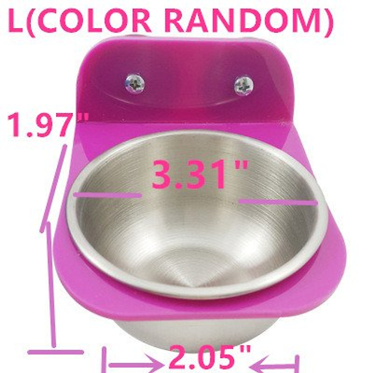 Hypeety Pet Birds Feeder Bowl Mirror Chew Toy Stainless Steel Cup Intelligence Toy for Small Parrots Macaw, African Greys, Cockatiels, Conure Cage Standing Swing Perch (Cage Cup L (3.31×2.05×1.97"))