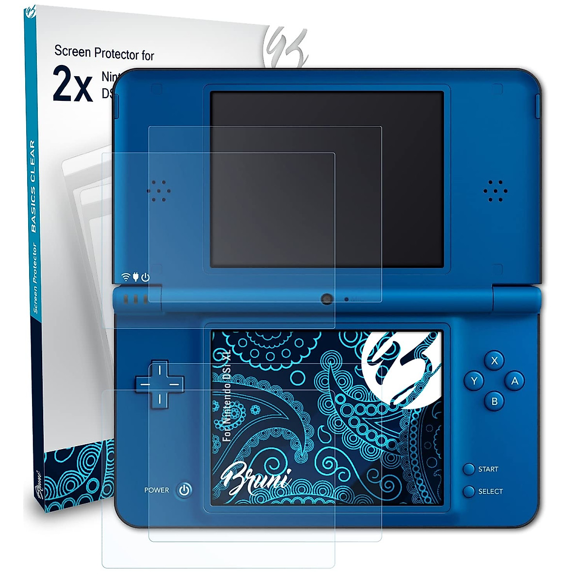 Bruni Screen Protector compatible with Nintendo DSi XL Protector Film, crystal clear Protective Film (Set of 2)