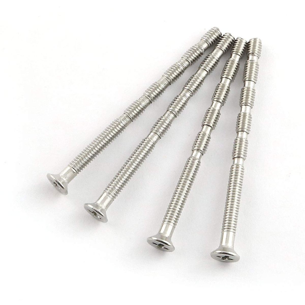 PZRT 4 Set Door Handle Hardware Lever Handle Screws Connecting Bolts & Sleeves Phillips Drive Flat Countersunk Head Fixing Cutting Slot Articulated Screw M4x60mm