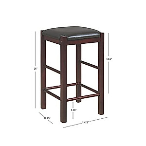 Linon Betsy Espresso Backless 25" Counter Stools Set of Two, Espresso Stools