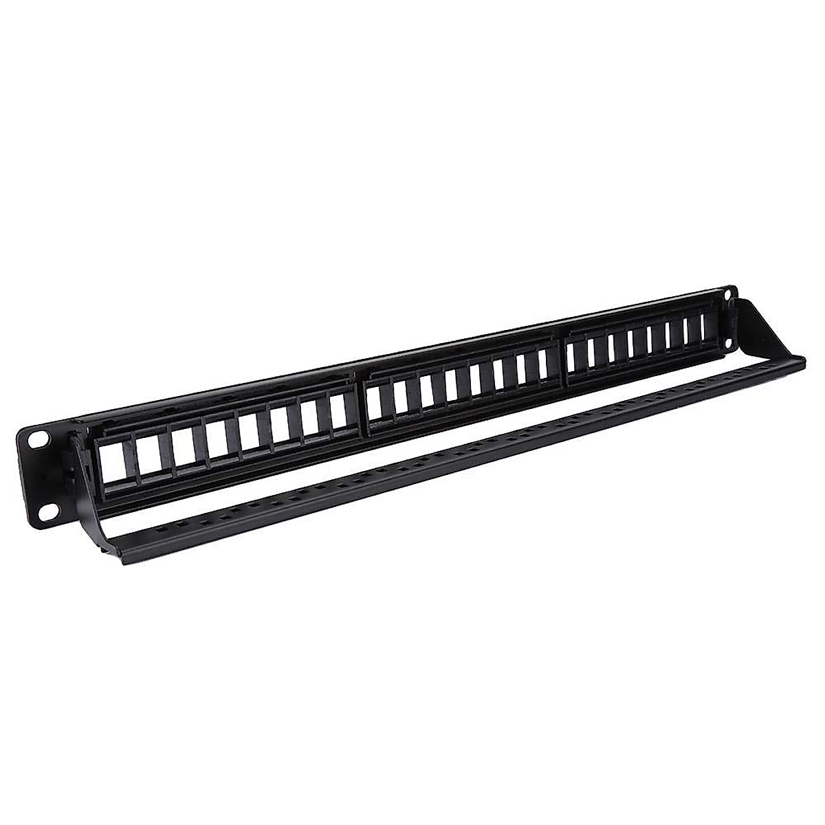 Diyeeni 19Inch 24 Port Data Patch Panel Mountable Data Patch Panel CAT6 Network Cable Rack Easy to use(Not Include Modules)