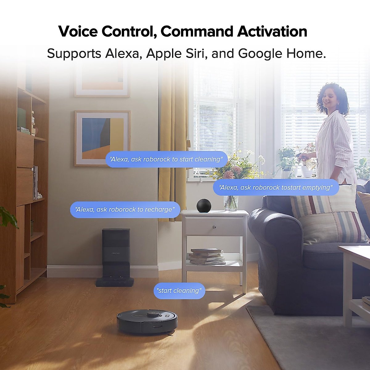 roborock Q5 Max+ Robot Vacuum with Self-Empty Dock, Upgraded from Q5+, 5500 Pa Suction, DuoRoller Brush, Hands-Free Cleaning for up to 7 Weeks, PreciSense LiDAR Navigation, App & Voice Control