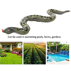 Large Inflatable Snake, Realistic Inflatable False Snake, False Snake Halloween Prank Props, Lifelike Inflatable Snake for Garden Pool Halloween and April Fool's Day Party Decoration (3PCS)
