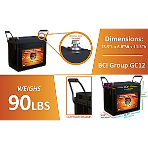 VMAX Solar Battery SLR155 12V 155Ah AGM Deep Cycle Group GC12 Battery Compatible with Solar Panel Backup Enery Storage