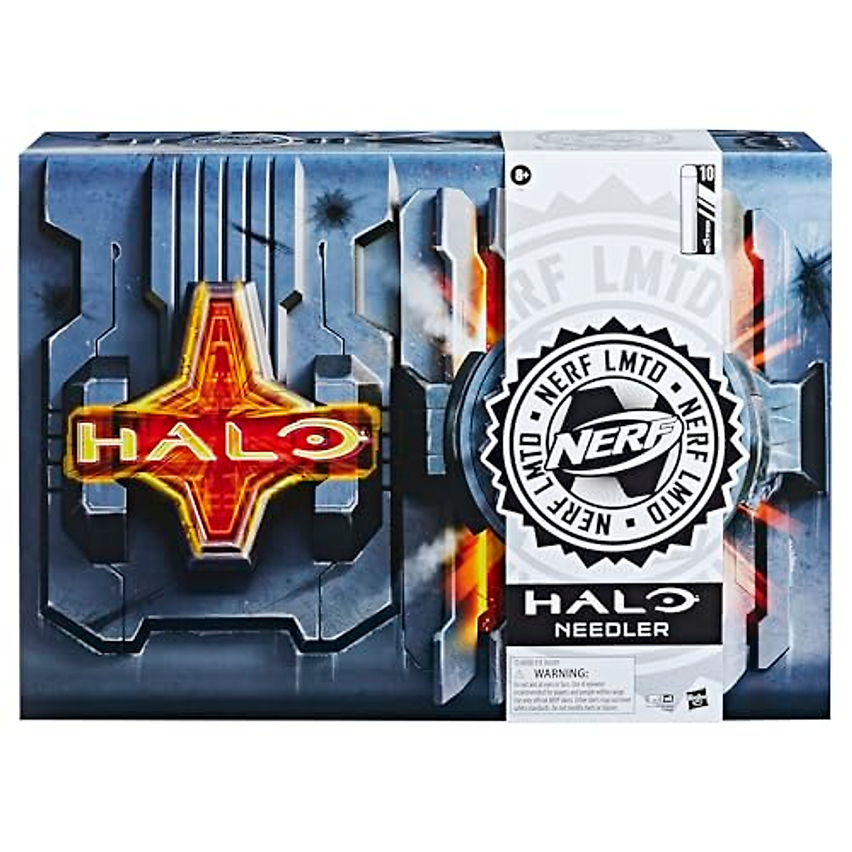 Nerf LMTD Halo Needler Dart-Firing Blaster, Light-Up Needles, 10-Dart Rotating Drum, 10 Nerf Elite Darts, Game Card with in-game Content
