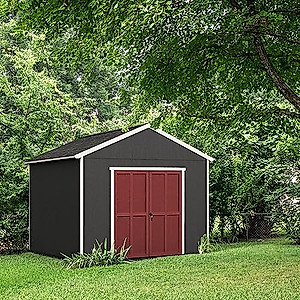 Handy Home Products Rookwood 10x12 Do-It-Yourself Wooden Storage Shed with Floor Brown
