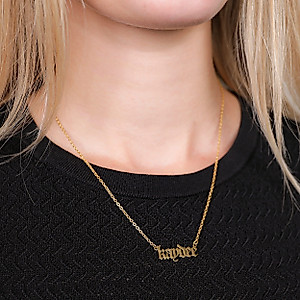 Sorority Shop Kappa Delta Necklace — KD Old English Font Design, 18K Gold Plated, Kappa Delta Gifts for Women