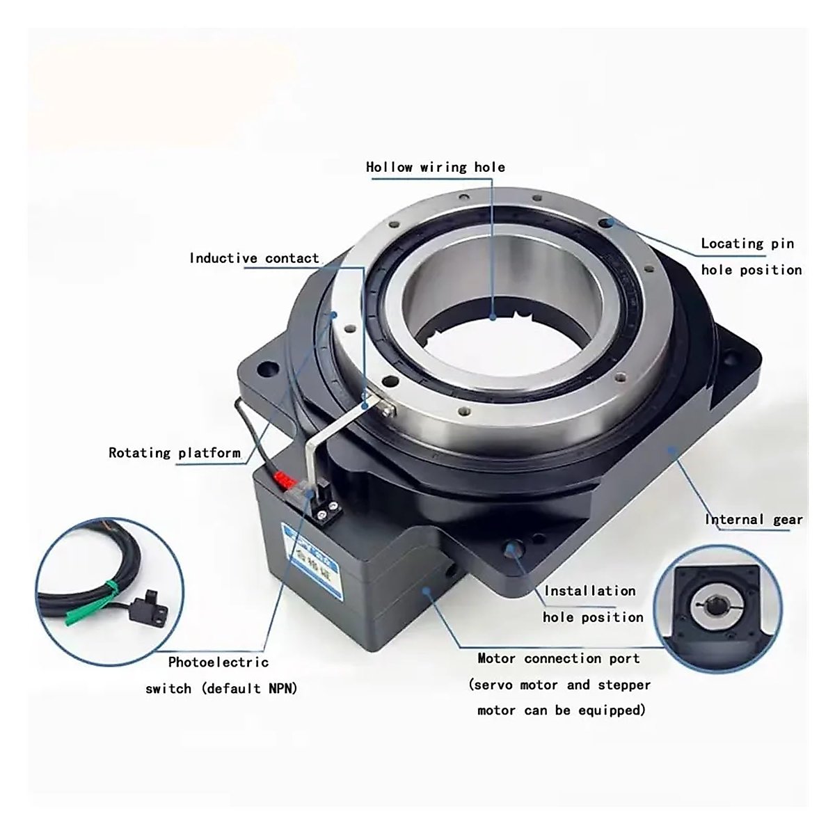 KACOME Flexible Adjustment Planetary gearboxes Hollow Rotating Platform indexing Table