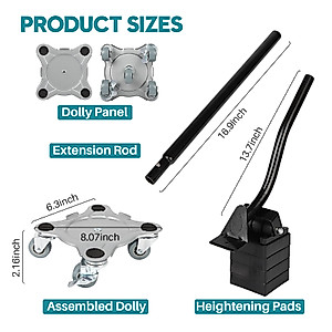 2024 Upgraded Heavy Furniture Movers with Brake Holding 3086LBS Load capcity with 5 Wheels, Silicone Anti Slip Sleeve, 360° Rotation,Sturdy Carbon Steel Panel, Flexible Mobility
