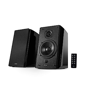Edifier R2000DB Active Bluetooth Bookshelf Speakers - Optical Input - 2.0 Wireless Near-Field Studio Monitor Speaker - 120 Watts RMS with 5″ Large Woofer – Black