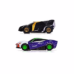 Scalextric Micro Scalextric Justice League Batman vs Joker Battery Powered 1:64 Slot Car Race Track Set G1155T ,Black
