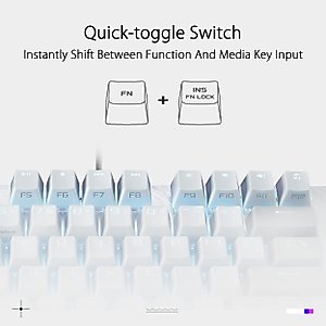 ASUS ROG Strix Scope NX TKL Moonlight White Wired Mechanical RGB Gaming Keyboard | ROG NX Red Linear Switches, Aluminum Frame, Aura Sync Lighting, Tenkeyless Design, Quick Toggle Media Keys
