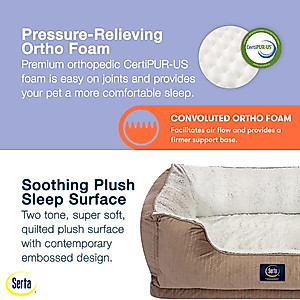 Serta Orthopedic Cuddler Dog Bed for Pets – Chocolate Brown (Large)