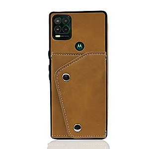 Compatible with Moto G Stylus 5G 2021 Wallet Case with Crossbody Shoulder Strap and Stand Leather Credit Card Holder Cell Accessories Phone Cover for Motorola GStylus G5 XT2131DL Women Girls Brown