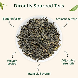 VAHDAM, Himalayan Green Tea Leaves (50+ Cups, 3.53 Oz) Non GMO, Gluten Free | High Elevation Grown Green Tea Leaves From Himalayas | Pure Unblended Single Origin Green Loose Leaf Tea | Vacuum Sealed
