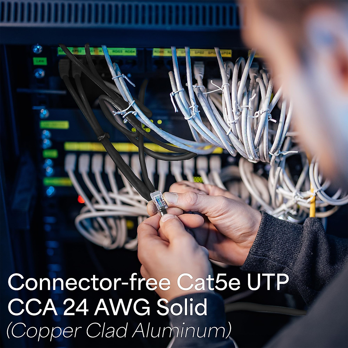 VIVO Black 500ft Bulk Cat5e, CCA Ethernet Cable, UTP Pull Box, Cat-5e Wire, Waterproof, Outdoor, Direct Burial CABLE-V011