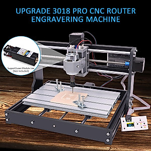 CNC Router Machine 3018 Pro, mcwdoit Simple Assembly Version, Desktop Wood Acrylic Plastic PCB MDF Engraving, 3 Axis with Offline Controller, Mill Bits, Working Area 11.8 * 7.1 * 1.8″