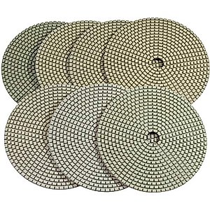 Stadea PPD102N 5" Dry Diamond Polishing Pads for Concrete Terrazzo Travertine Marble Floor Edges Countertop Polishing - Grit 50, Series Super C