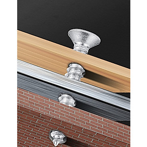 MIWAT Self Drilling Wood Screws and Drywall Anchors for LED Flood Lighting Install 20 30 50 100 150W, 36 PCS (M6-45 Kit, Stainless Steel, Flat, Phillips, Nickel, 18 Pairs)