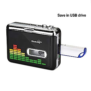 Cassette to MP3 Converter, BlumWay Portable Cassette Recorder Player, Audio Music Cassette Tape to Digital Converter Player with Earphone, No Need Computer