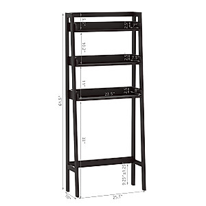 UTEX Over The Toilet Storage, 3-Tier Bathroom Shelves Over Toilet, Behind Toilet Bathroom Organizer (Espresso)