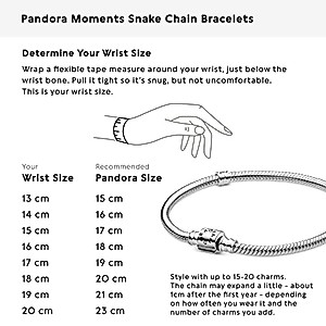 PANDORA Jewelry Moments Barrel Clasp Snake Chain Charm Bracelet for Women - Sterling Silver - 7.5"
