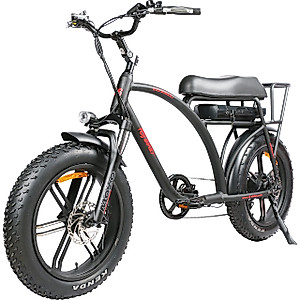 DJ Super Bike 750W 48V 13Ah Power Electric Bicycle, Matte Black, LED Bike Light, Suspension Fork and Samsung Battery