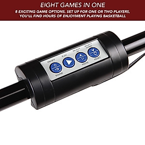 Hathaway Sure Shot 81-in Dual Basketball Arcade Game for Room - with LED Scoring, Foldable Indoor Basketball Game Design, Steel Frame, 8 Game Modes, 4 Balls, Pump & Dual Hoops - Orange/Black Finish