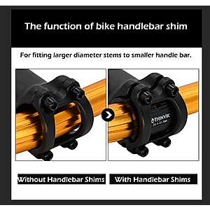 Thinvik Bike Handlebar Shim 25.4 to 31.8 mm/ 31.8-35 mm Aluminum Alloy Bicycle Handlebar Conversion Shims Adapter for MTB Mountain Bike Cycling - 1 Pair 31.8-35 mm