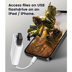 Bqbersyn USB Adapter for iPad/iPhone, Lightning to USB Female OTG Adapter Compatible with SD Card Reader/USB Flash Drive/Microphone/Hard Disk and MIDI,Plug & Play