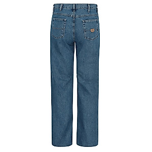 Red Kap Men's Relaxed Fit Jean, Stonewash, 32x32