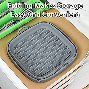 NaiKit's Red 8 IN Reusable Silicone Air Fryer Square Liners for Basket Size 6.5 QT and above. Non-stick, food safe, great instant pot airfryer kitchen accessories