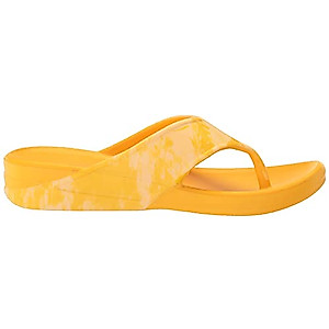 BZees Womens Villa Print Thong Yellow Tie Dye 9 M