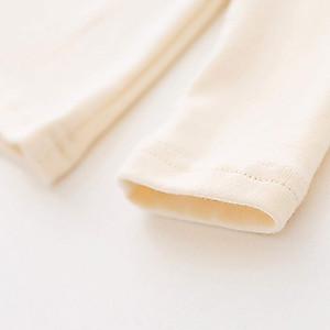 MODNTOGA Toddler Turtleneck Baby Girl Boy Long Sleeve Shirt Solid Color Mock Neck Shirt Knitwear Blouse Fall Winter Clothes (Cream-Coloured, 80(12-18Months))