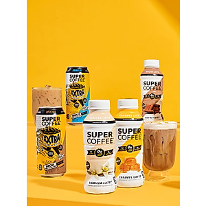Super Coffee, Iced Keto Coffee (0g Added Sugar, 10g Protein, 80 Calories) [Mocha Latte] 12 Fl Oz, 12 Pack | Iced Coffee, Protein Coffee, Coffee Drinks, Smart Coffee - SoyFree GlutenFree