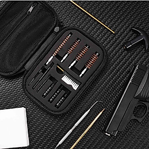 UrbanX Universal Handgun Cleaning kit for Beretta Px4 Storm .40 S&W Pistol Cleaning Kit Bronze Bore Brush and Plastic Jags Tips with Zippered Compact Case
