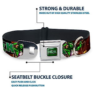 Dog Collar Seatbelt Buckle She Hulk Comic Book Cover Poses Rocks 15 to 26 Inches 1.0 Inch Wide, DC-WXM022-L