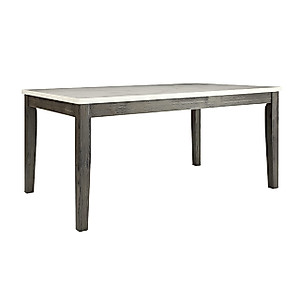 Merel Dining Table in White Marble & Gray Oak
