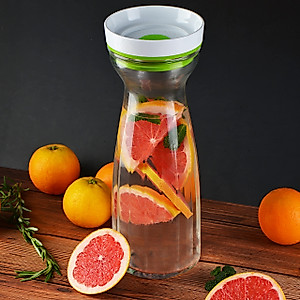 FOSA O2Go 1.2L (40oz) Vacuum Sealed Glass Jug with Lid, Glass Pitcher (Vacuum Pump not Included)